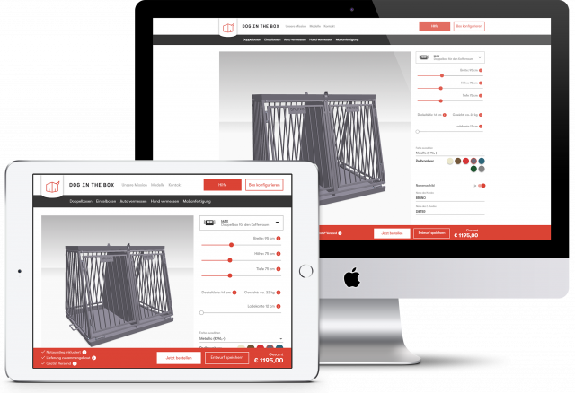 WebGL 3D Konfigurator - Dog in the Box [redPlant Realtime Studio]