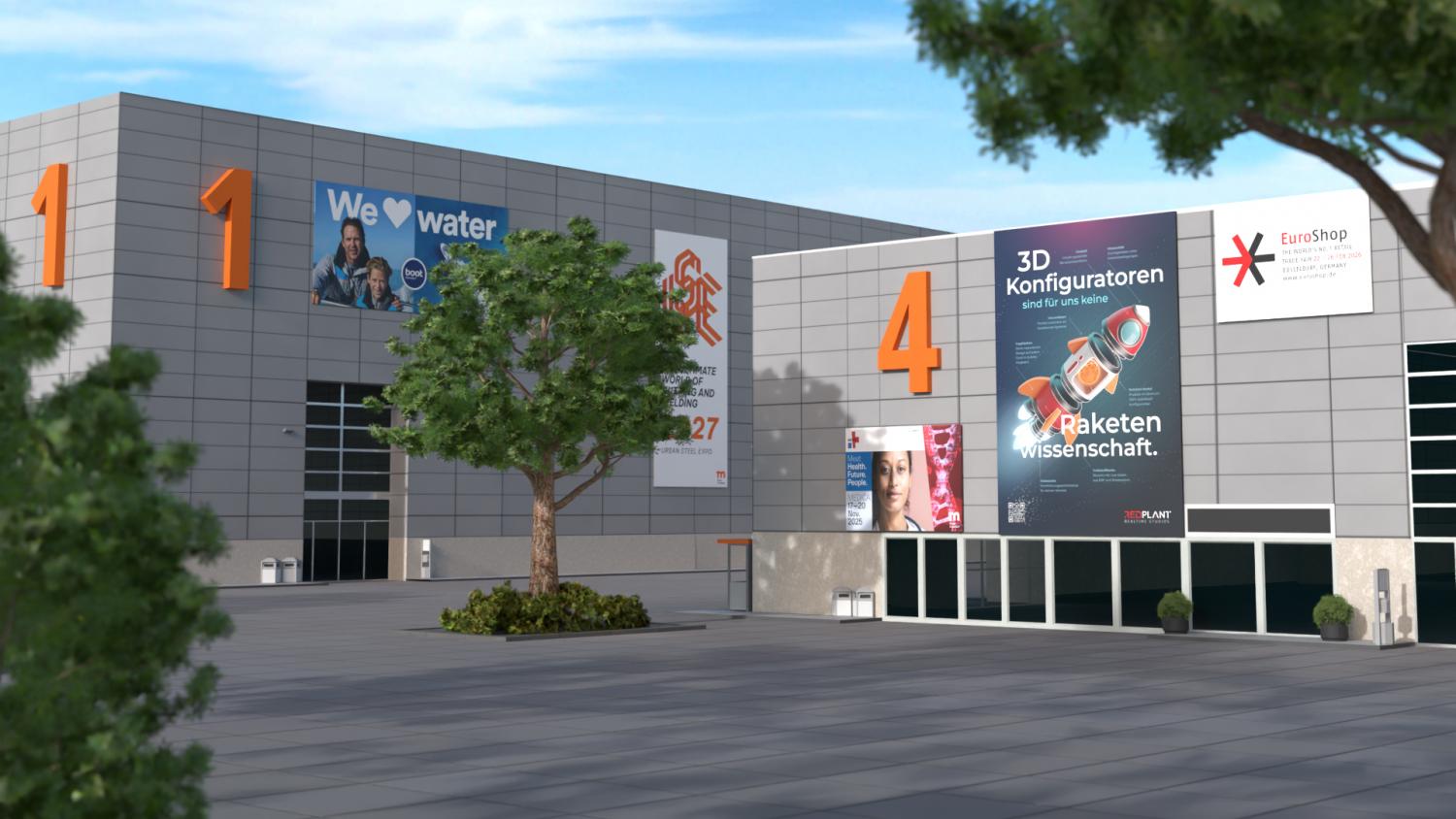 Messe Düsseldorf 3D Werbeflächenplaner [redPlant Realtime Studio]